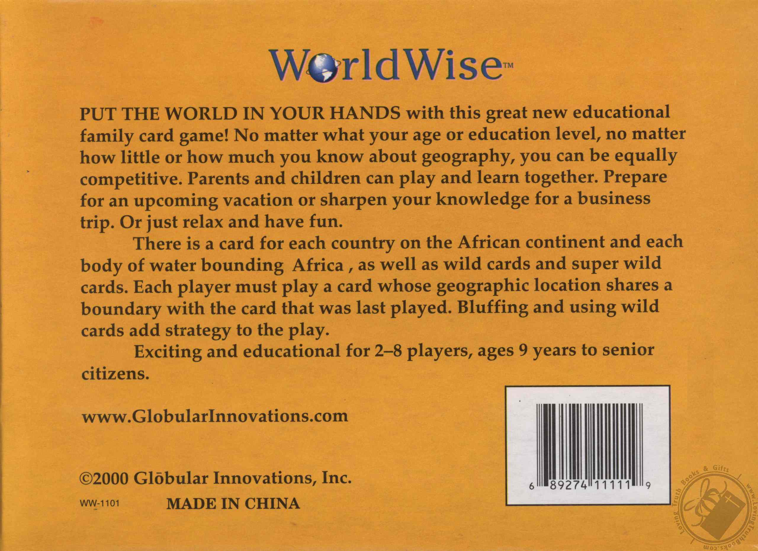 World Wise A Geography Card Game, African Edition (Africa Geography ...