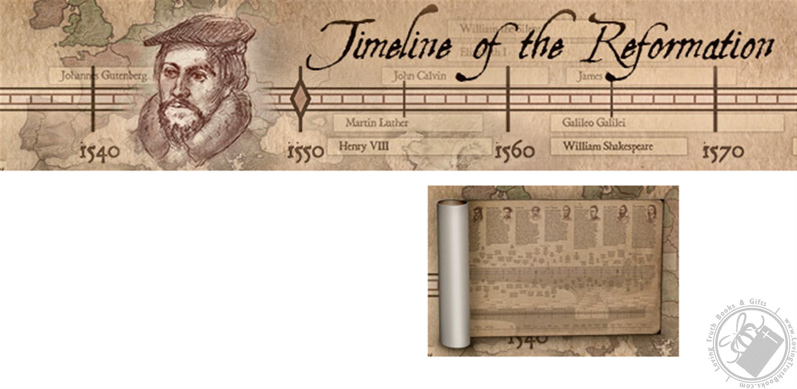 Timeline of the Reformation (Full Color Poster 13-3/4 x 39") by Western ...