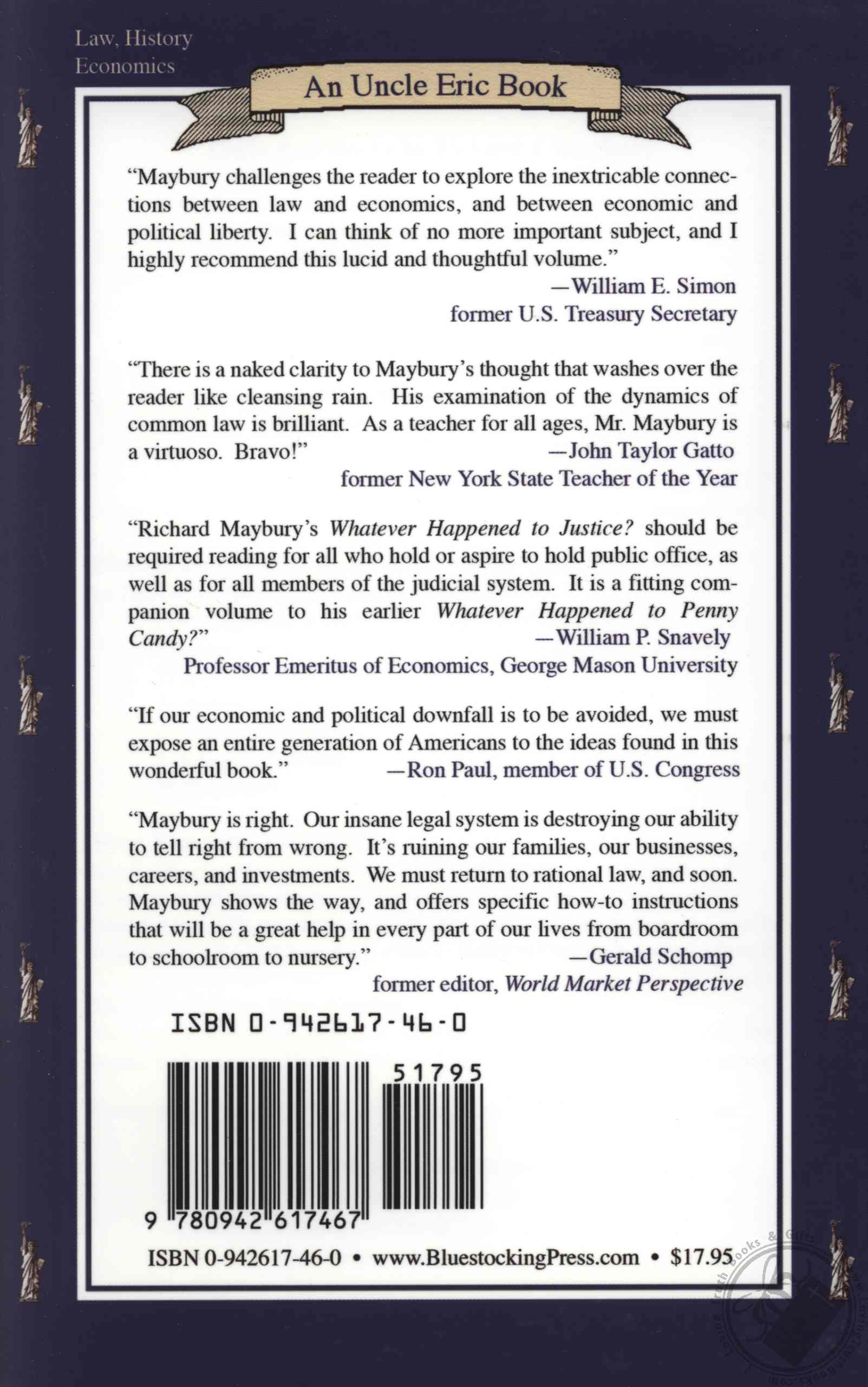 Whatever Happened to Justice? (An Uncle Eric Book) by Richard J. Maybury (Book / Paperback ...