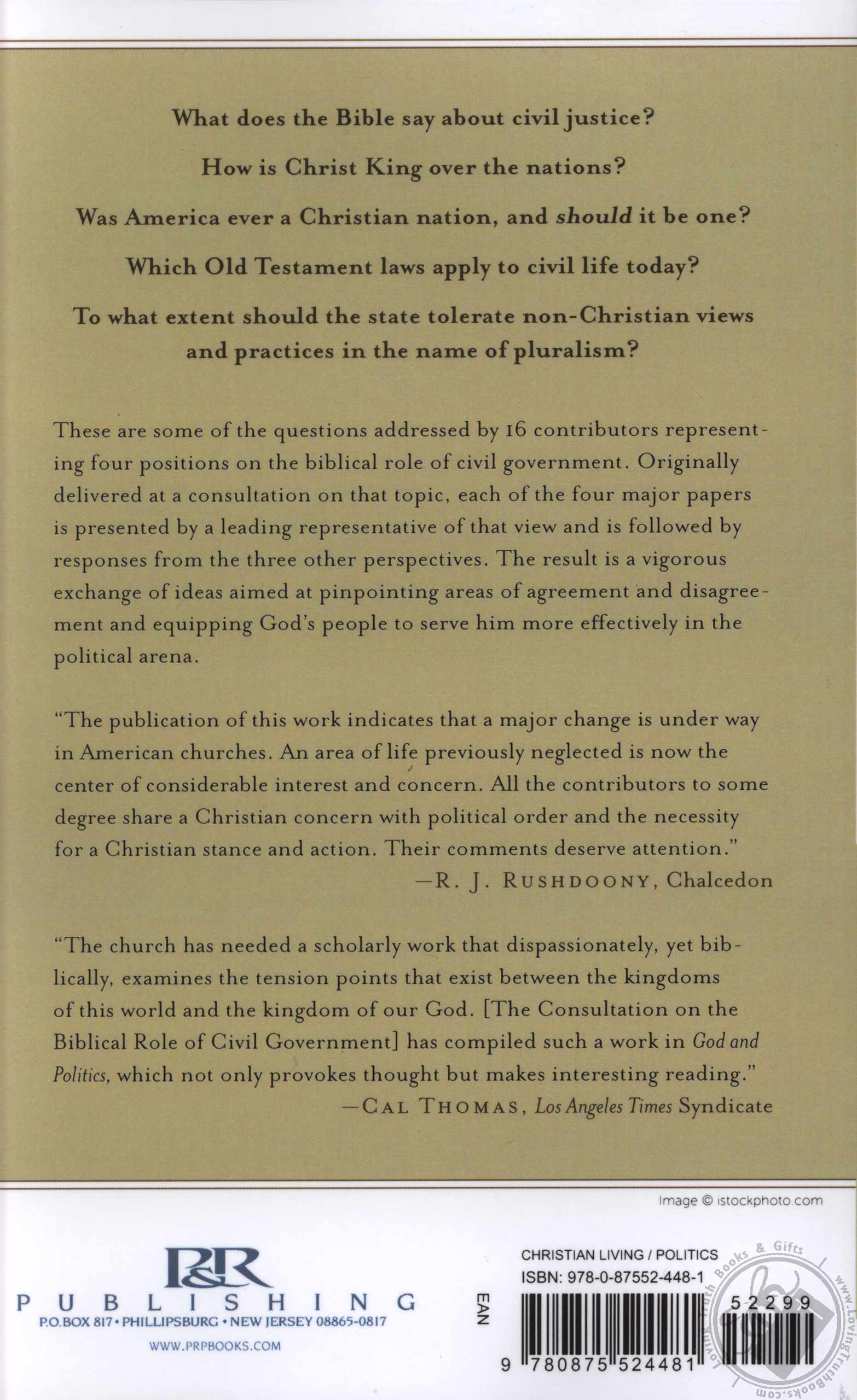 God and Politics: Four Views on the Reformation of Civil Government ...