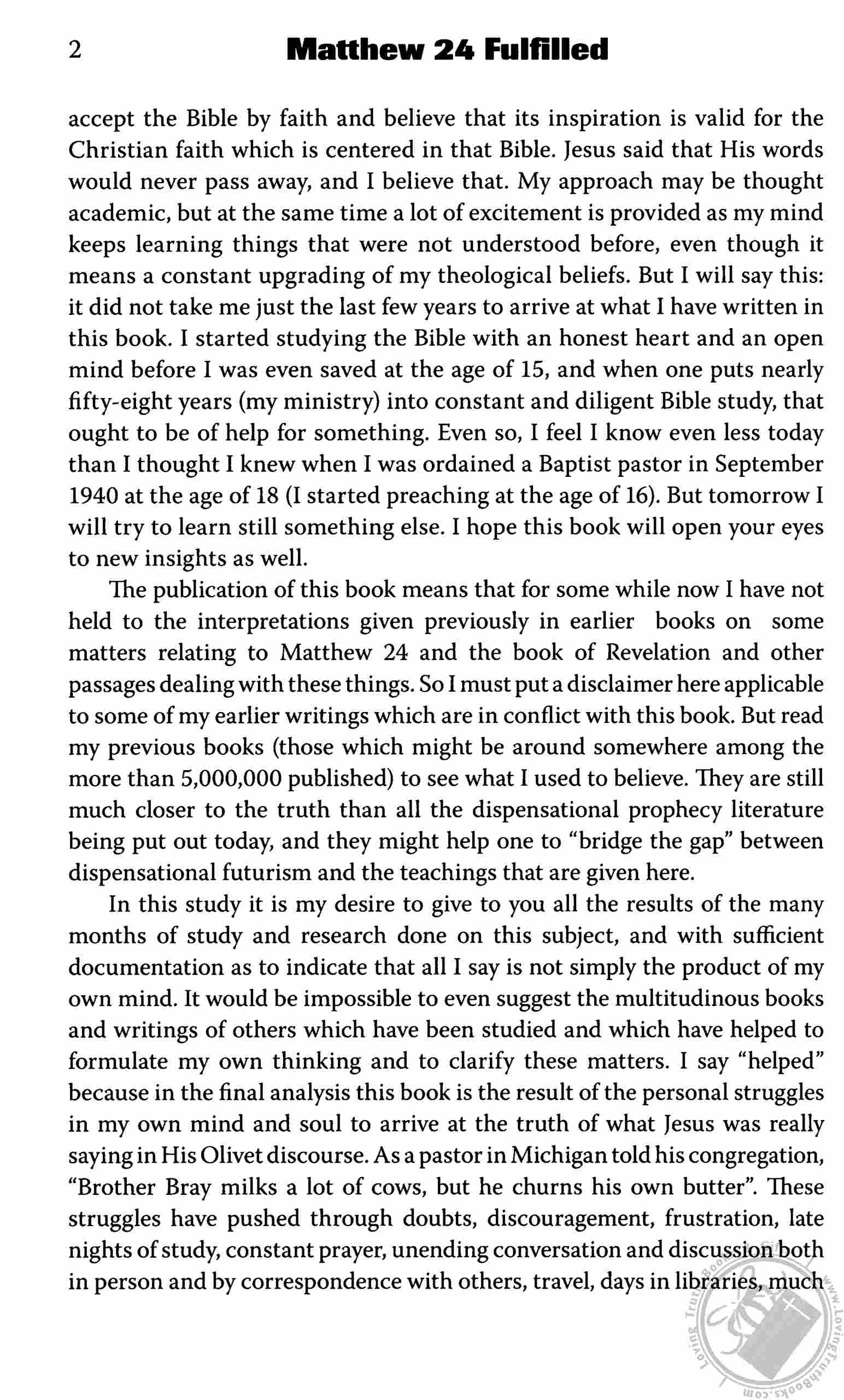 Matthew 24 Fulfilled by Baptist Evangelist John Bray by John L. Bray ...