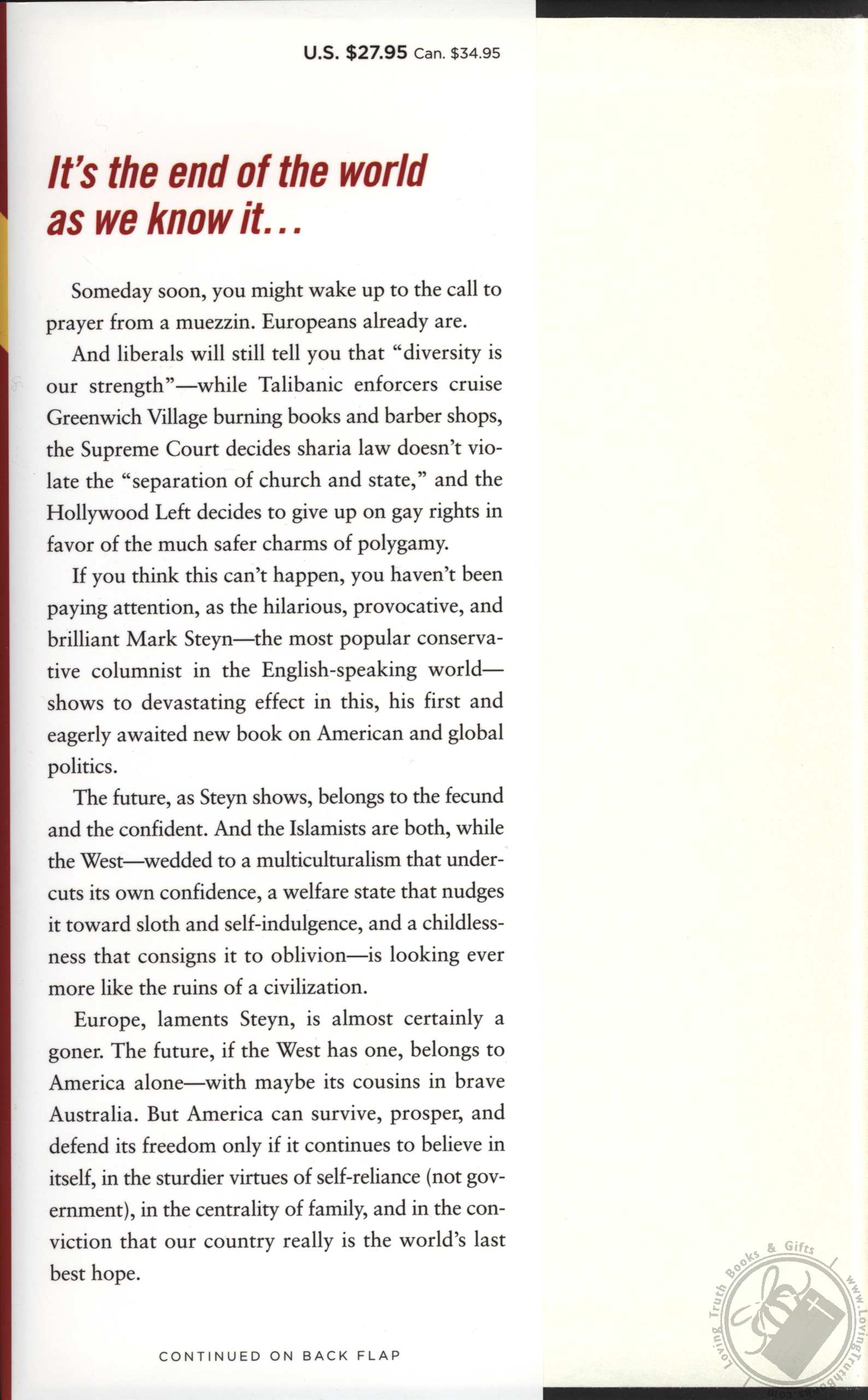 America Alone: The End of the World as We Know It by Mark Steyn (Book ...