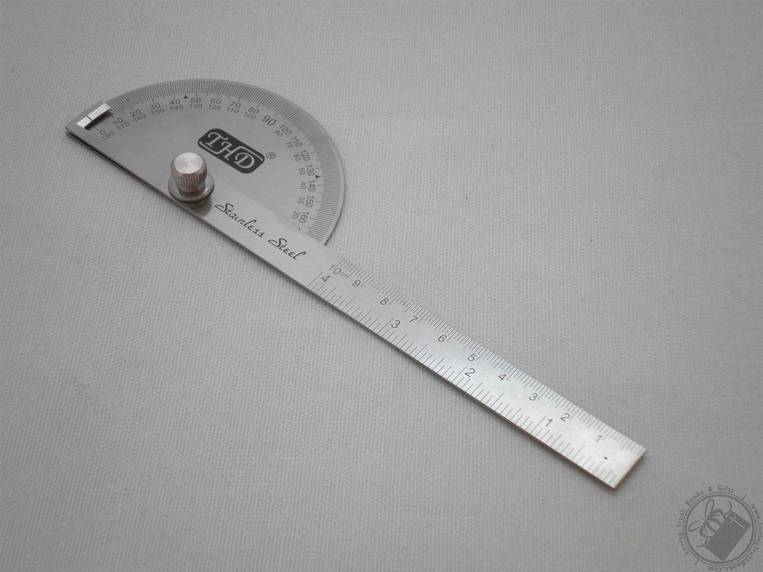 Stainless Steel Protractor with Attached Ruler by THD (Office / Desk ...