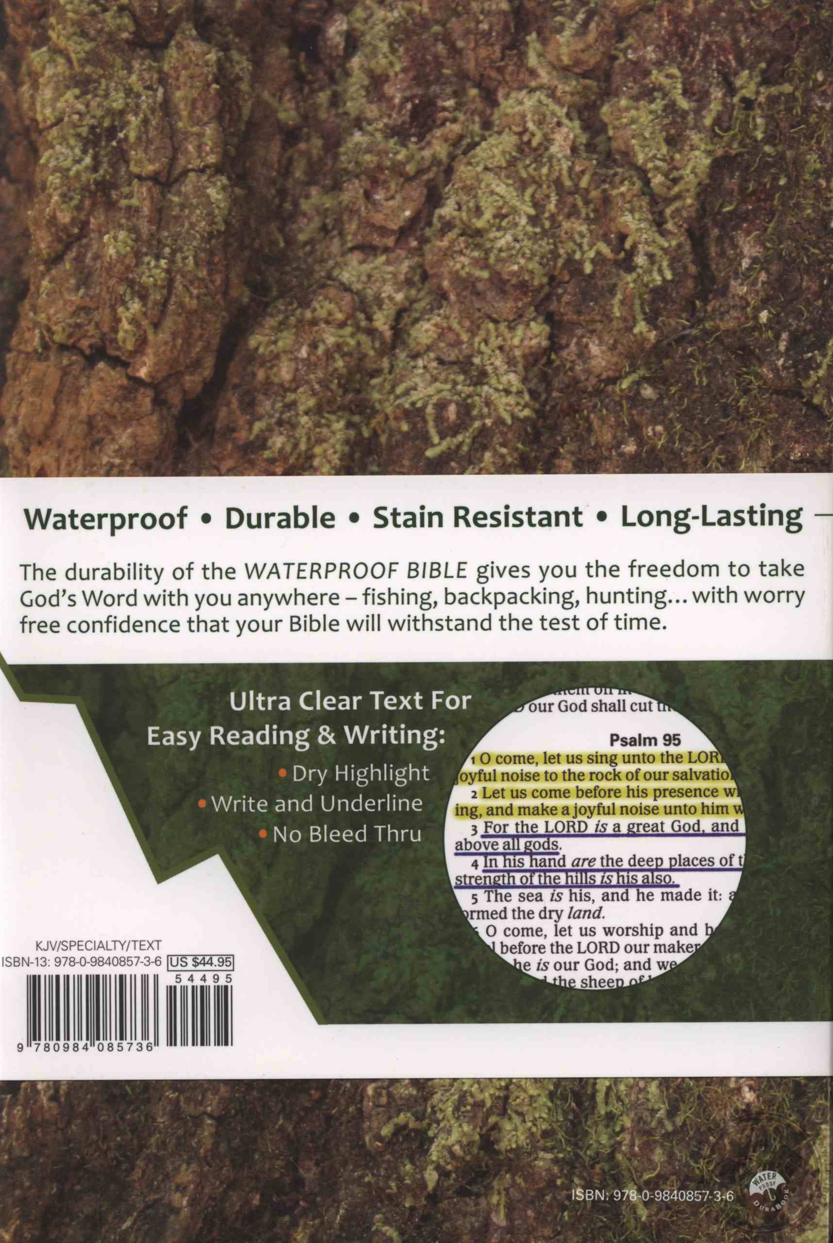 Waterproof Bible KJV (King James Version) (Color: Tree Bark) by Bardin ...