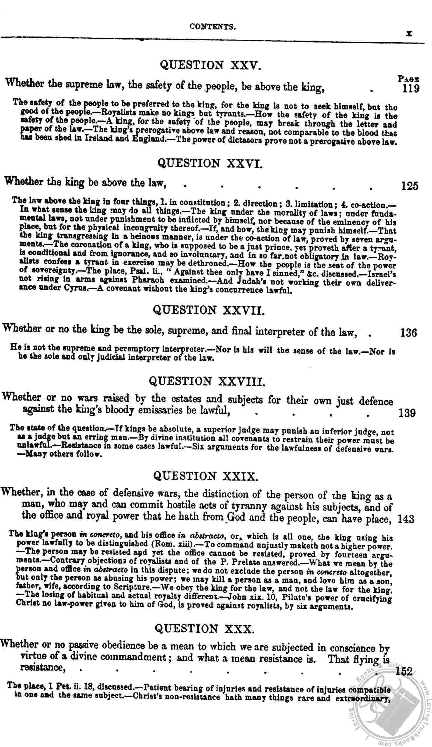 Lex, Rex or The Law and the Prince by Rev. Samuel Rutherford (First ...