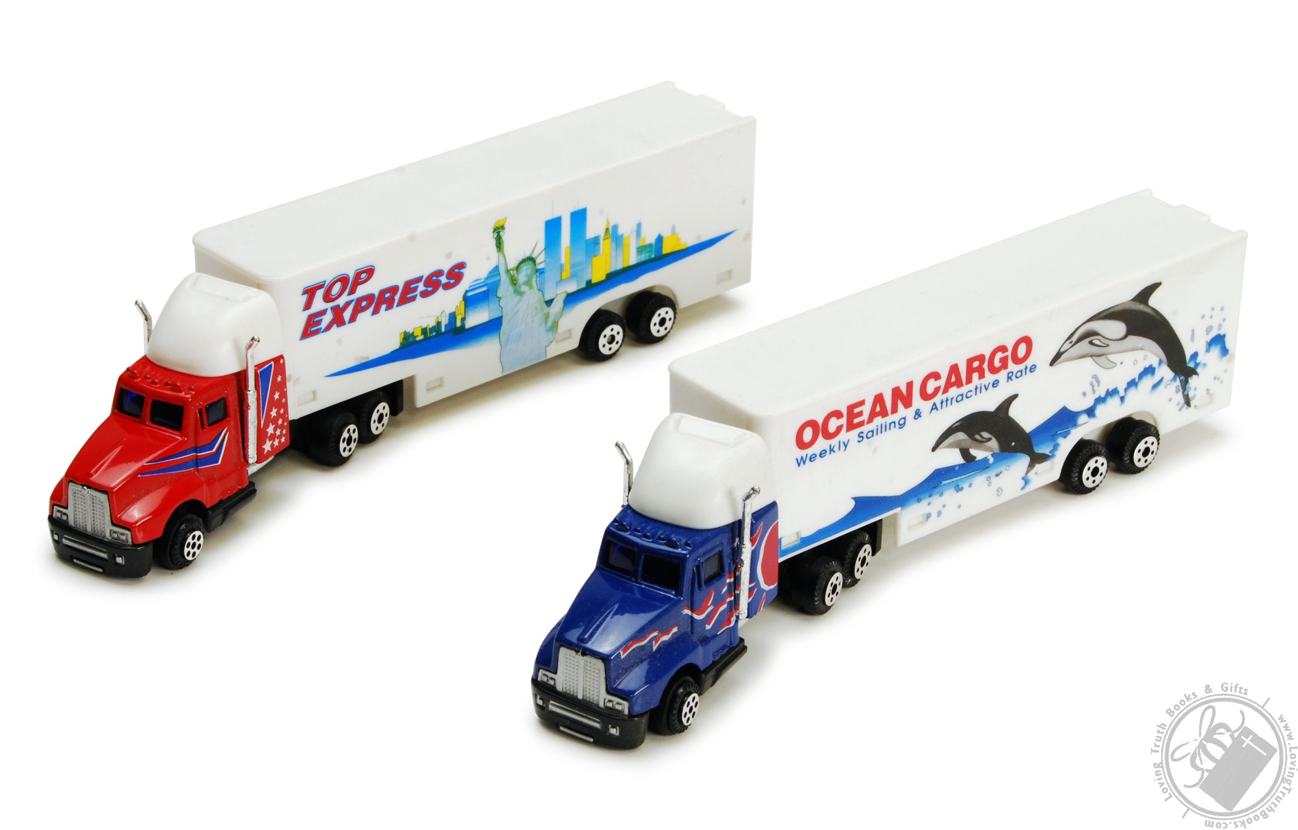 Ocean Cargo Tractor Trailer Die Cast Model with image of Jumping ...