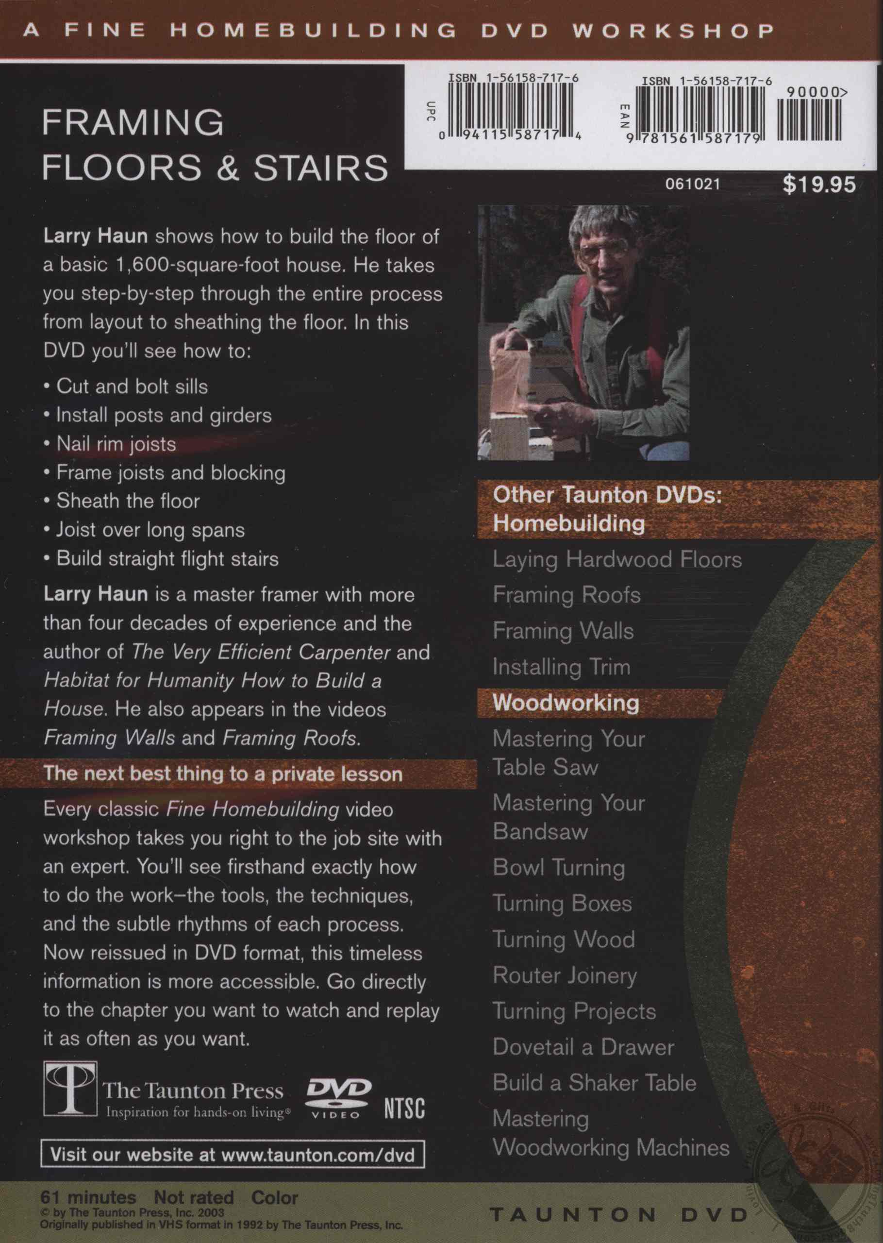 Framing Floors & Stairs with Larry Haun (A Fine Homebuilding DVD ...