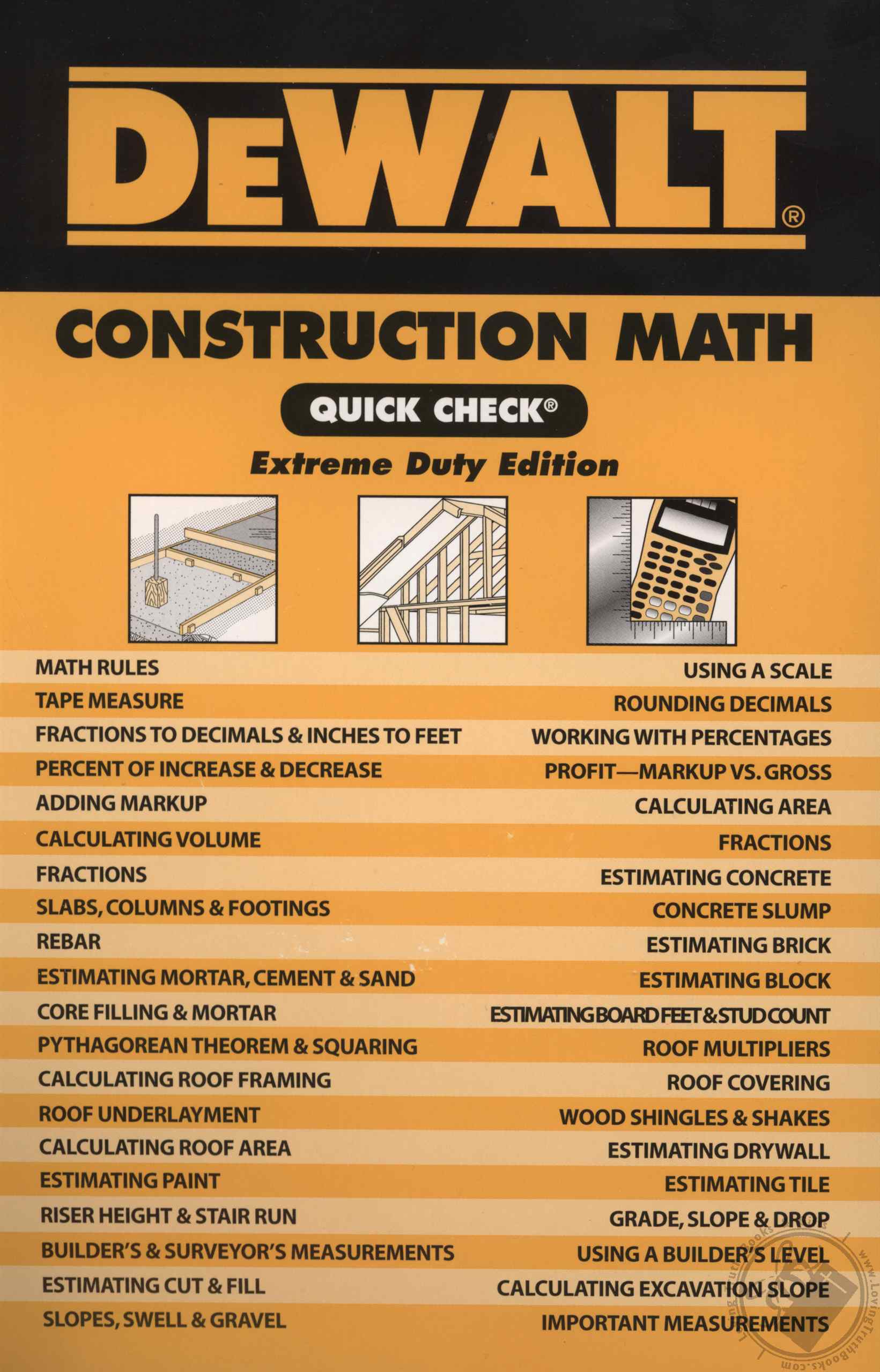 DeWalt Construction Math Quick Check: Extreme Duty Edition by Delmar ...