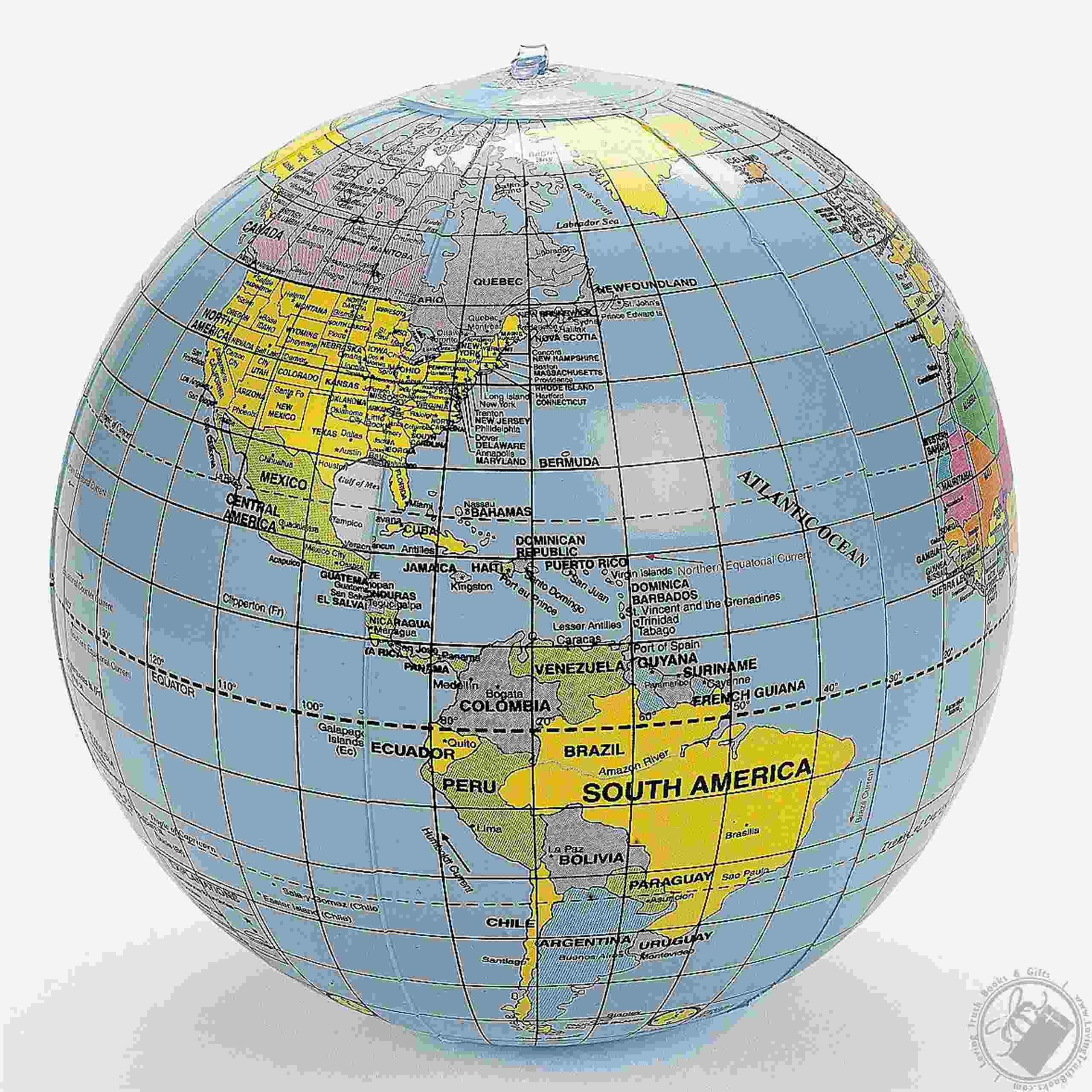 Inflatable World Globe / Political Map of the World Beach Ball by OT Co ...