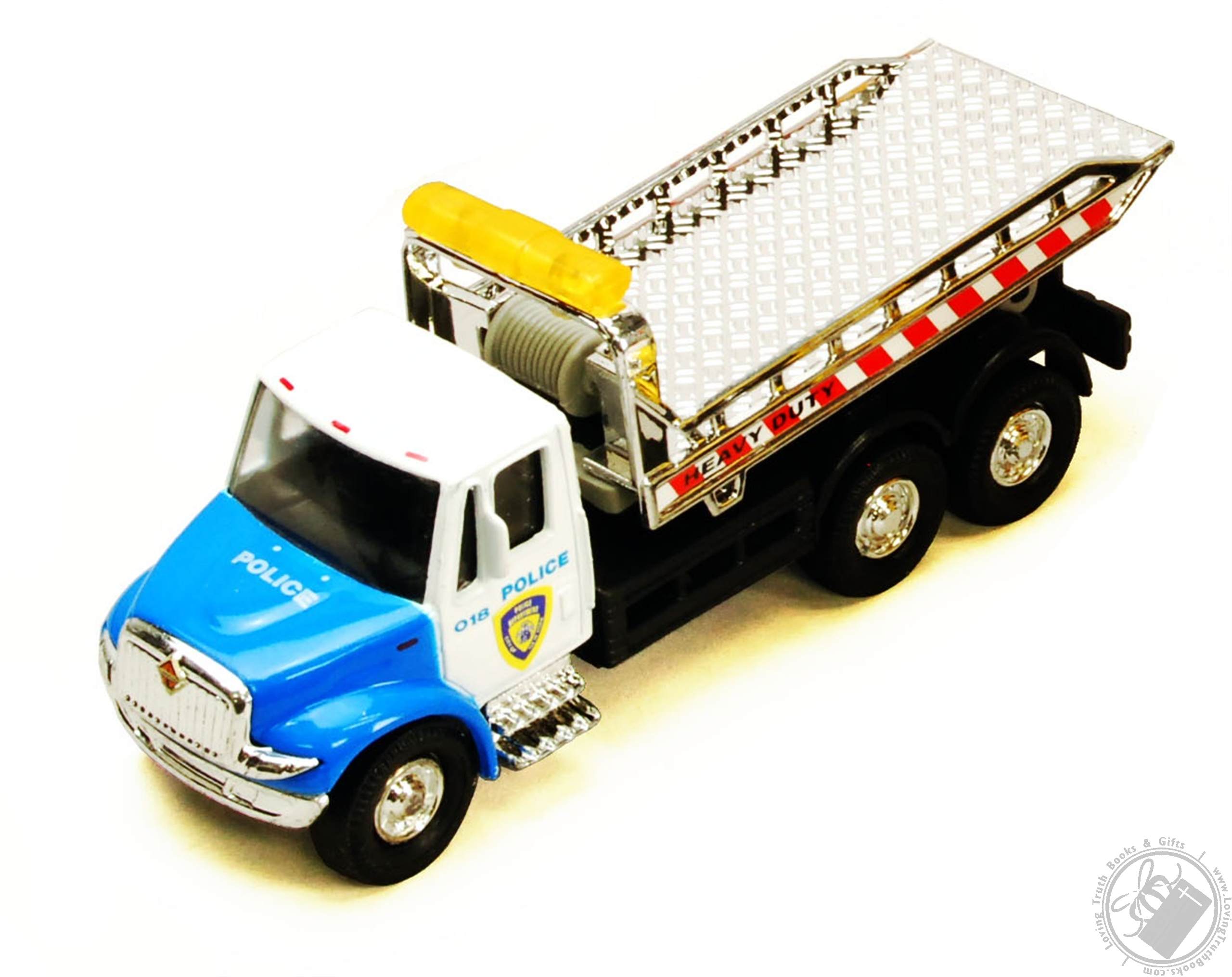 International Police Rollback Tow Truck Diecast with Pullback Action ...