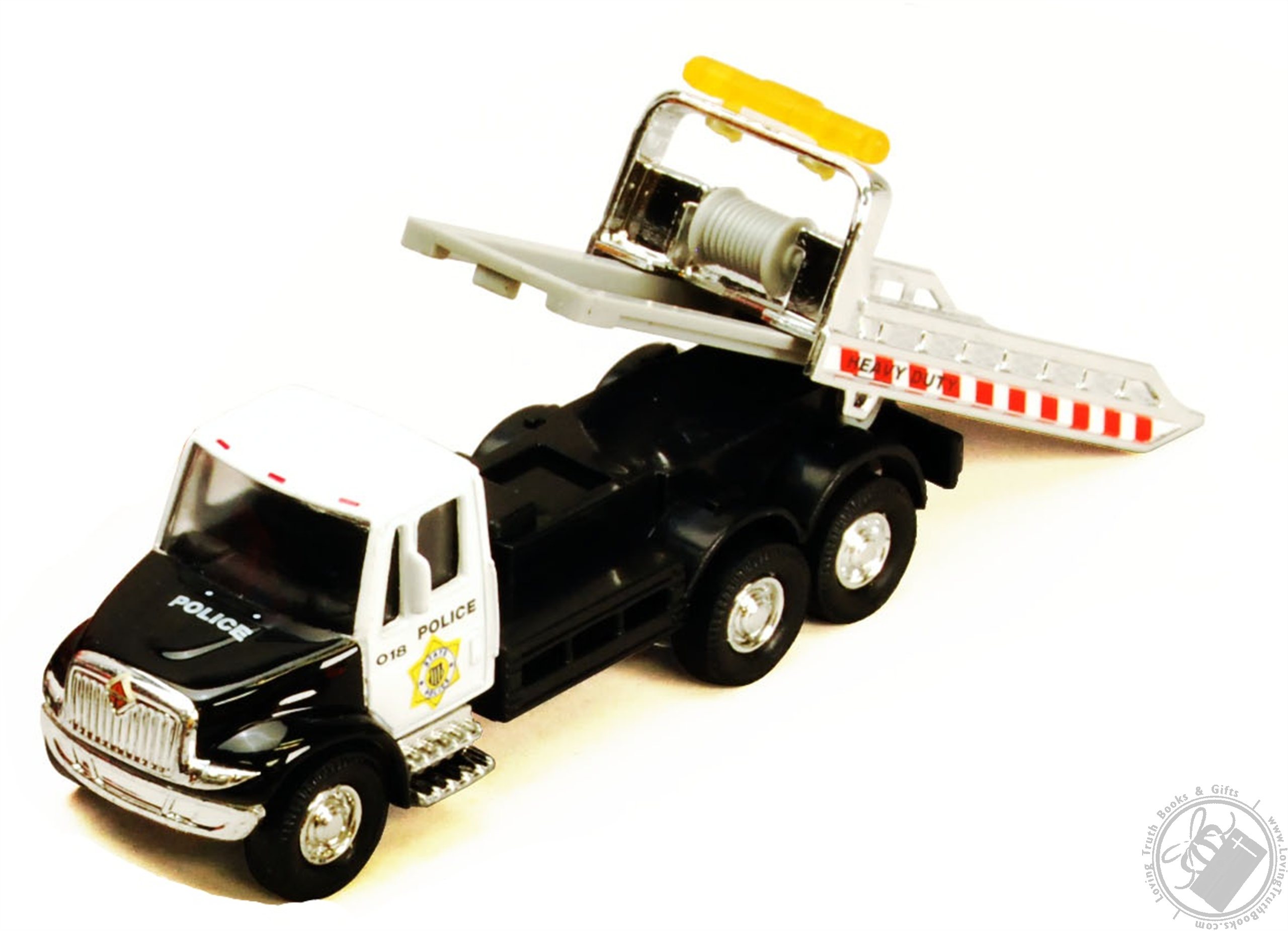International Police Rollback Tow Truck Diecast with Pullback Action ...