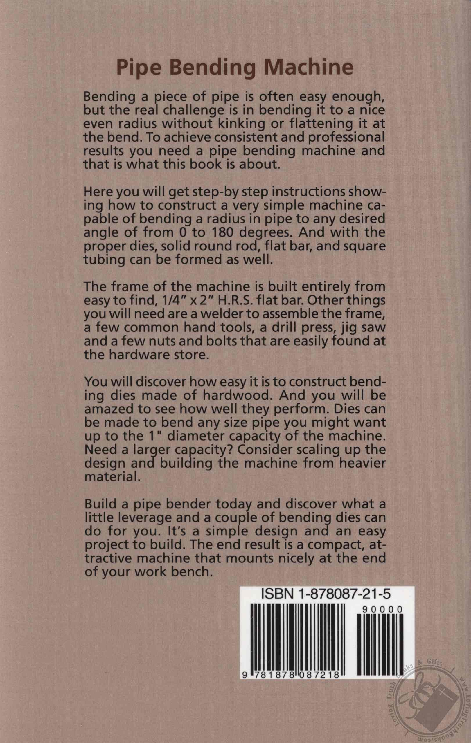 How to Build a Pipe Bending Machine by Vincent R Gingery (Book ...