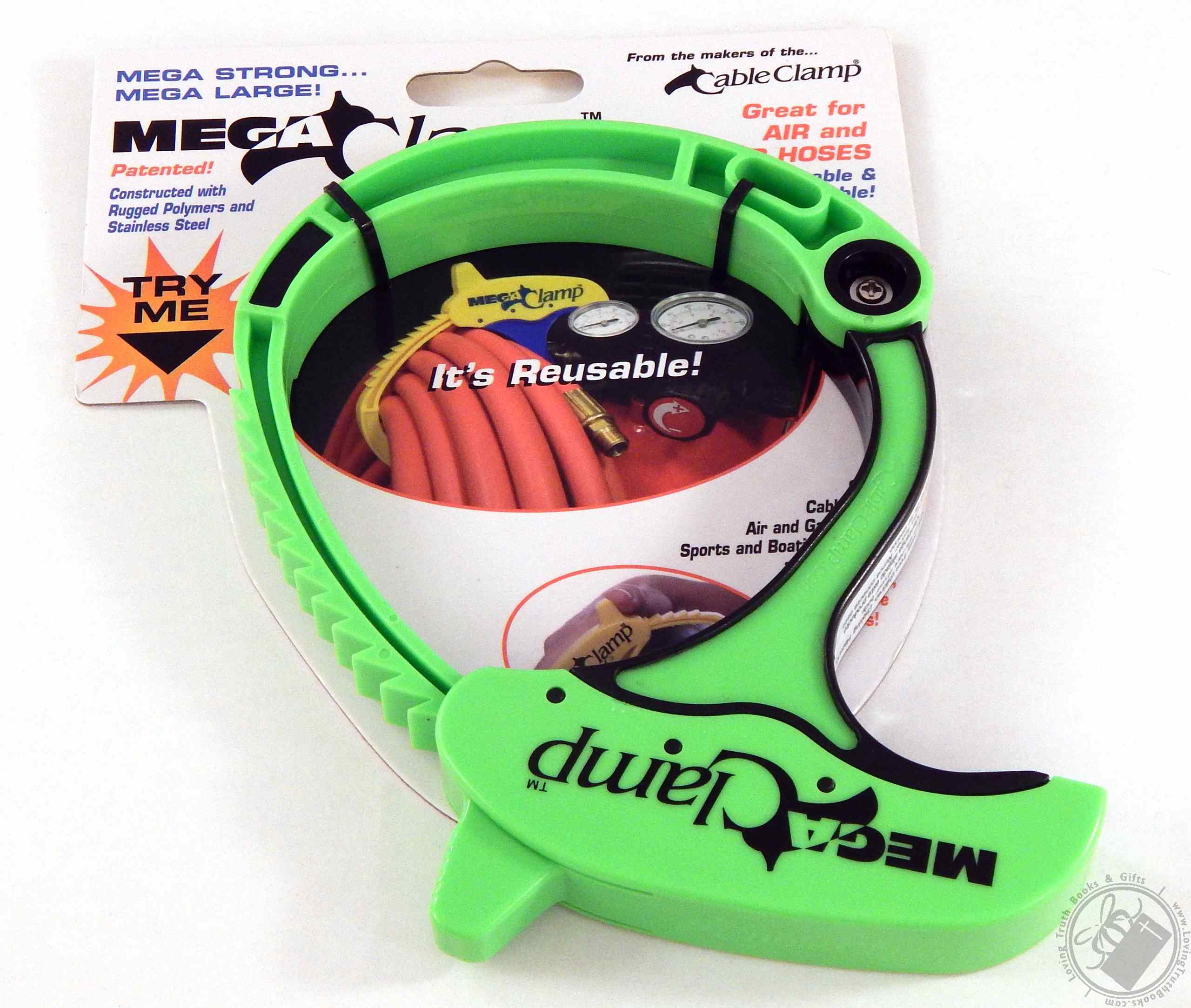 Mega Clamp EXTRA / VERY LARGE Cable / Hose / Rope Clamp, Green (Set ...