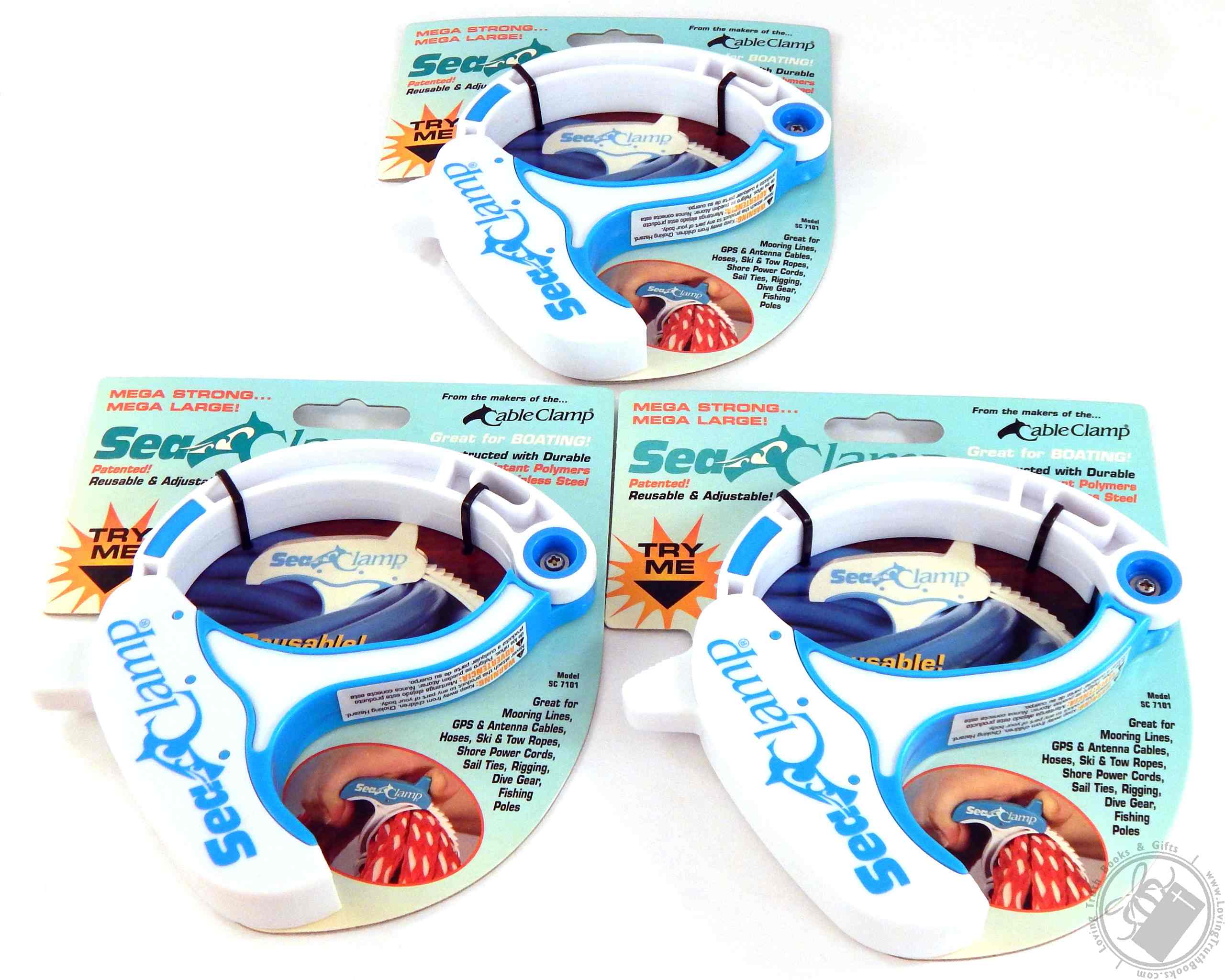 Mega Sea Clamp EXTRA / VERY LARGE Cable / Hose / Rope Clamp, White And ...