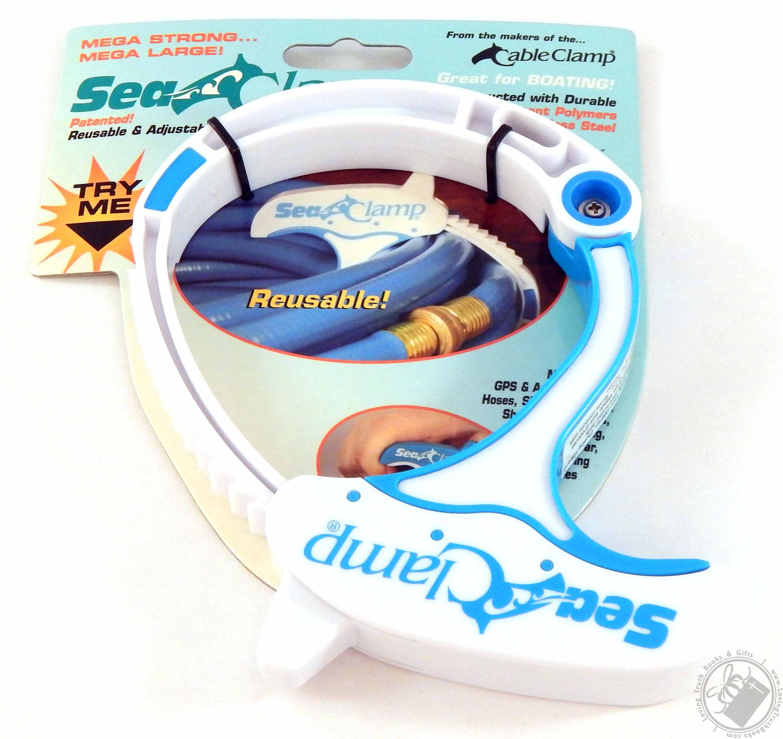 Mega Sea Clamp EXTRA / VERY LARGE Cable / Hose / Rope Clamp, White And ...