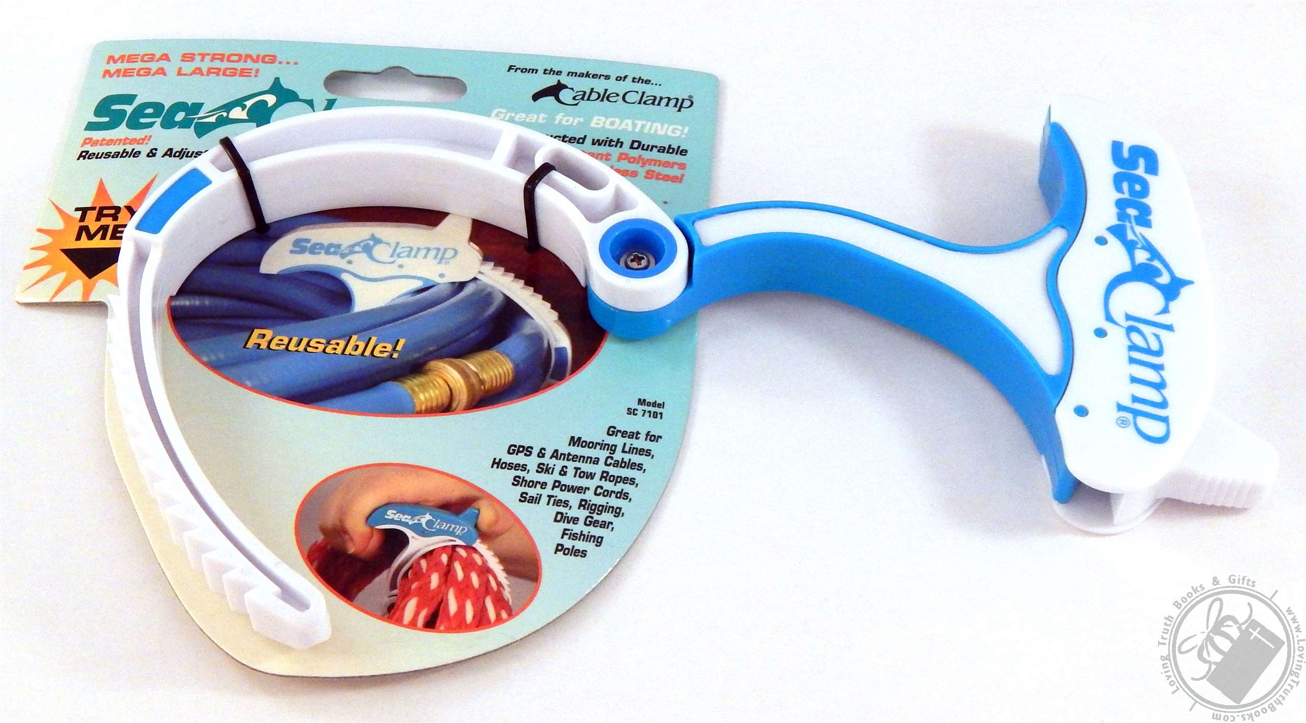 Mega Sea Clamp EXTRA / VERY LARGE Cable / Hose / Rope Clamp, White And ...