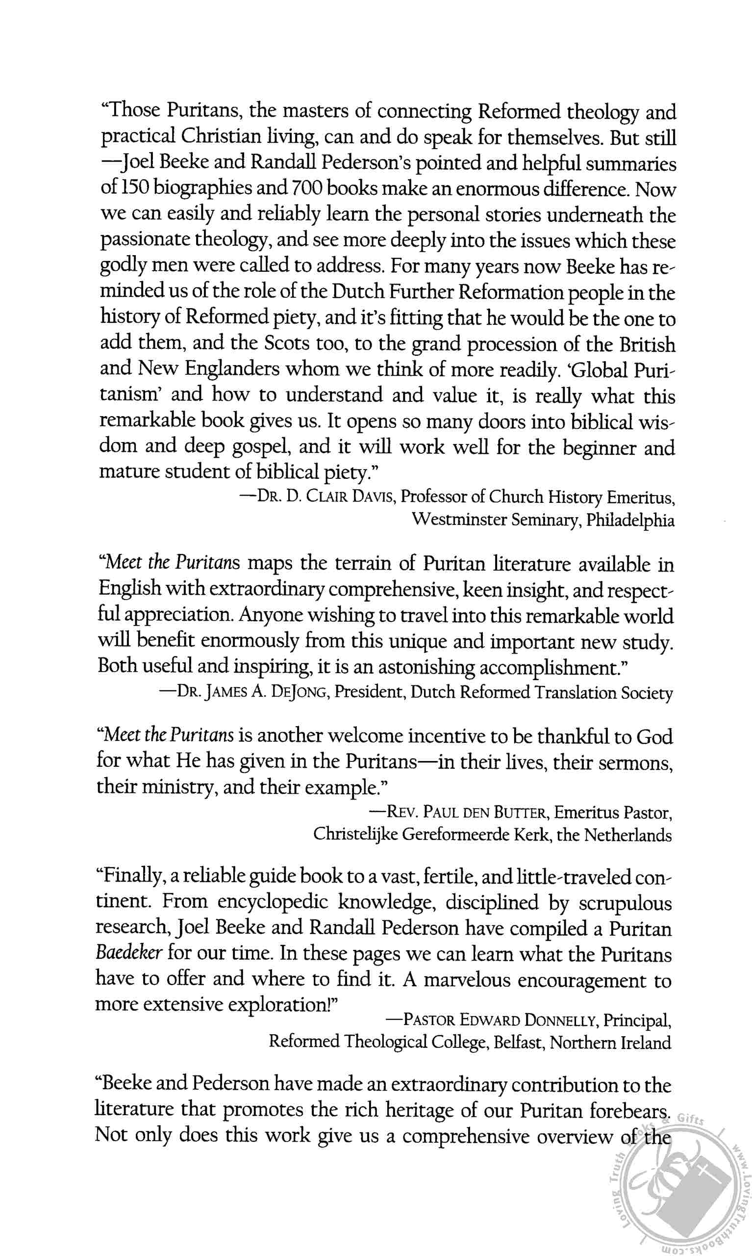 Meet the Puritans with a Guide to Modern Reprints by Joel R. Beeke ...