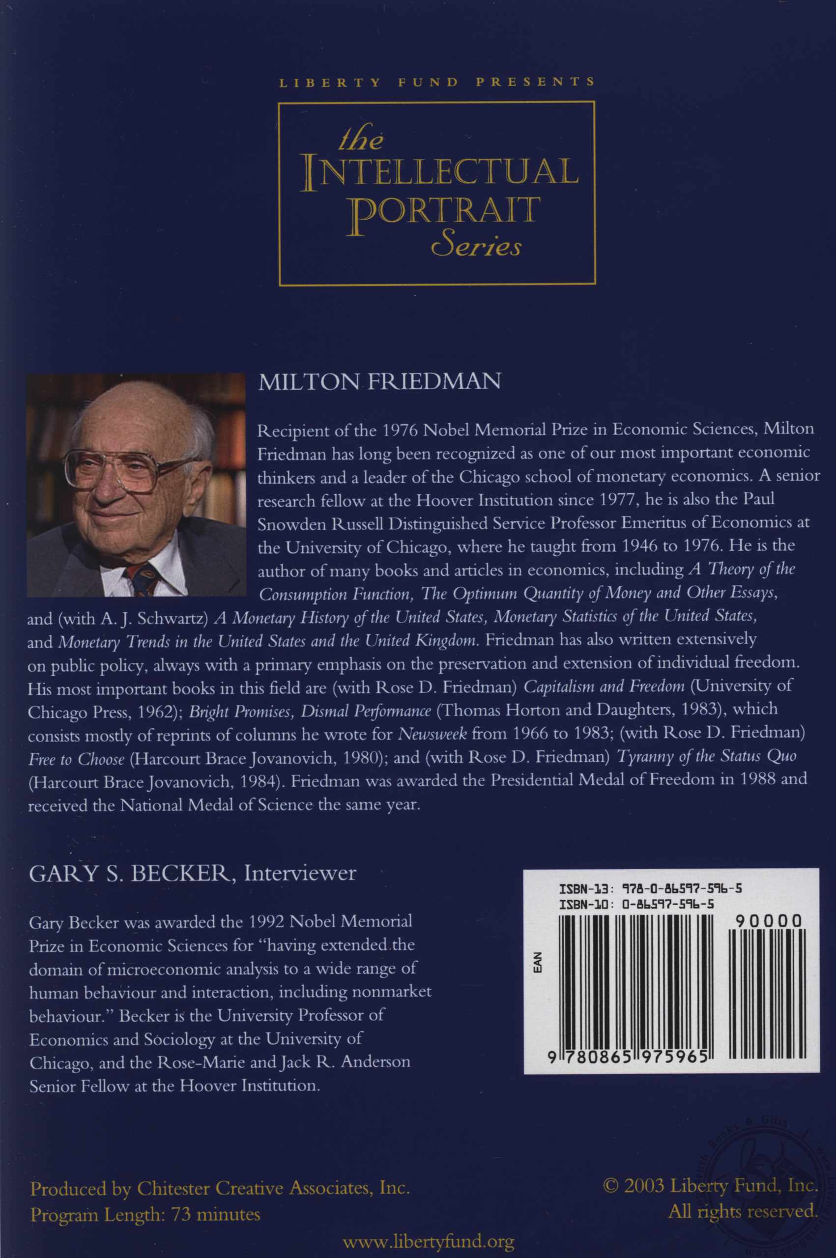 A Conversation with Milton Friedman (The Intellectual Portrait Series ...