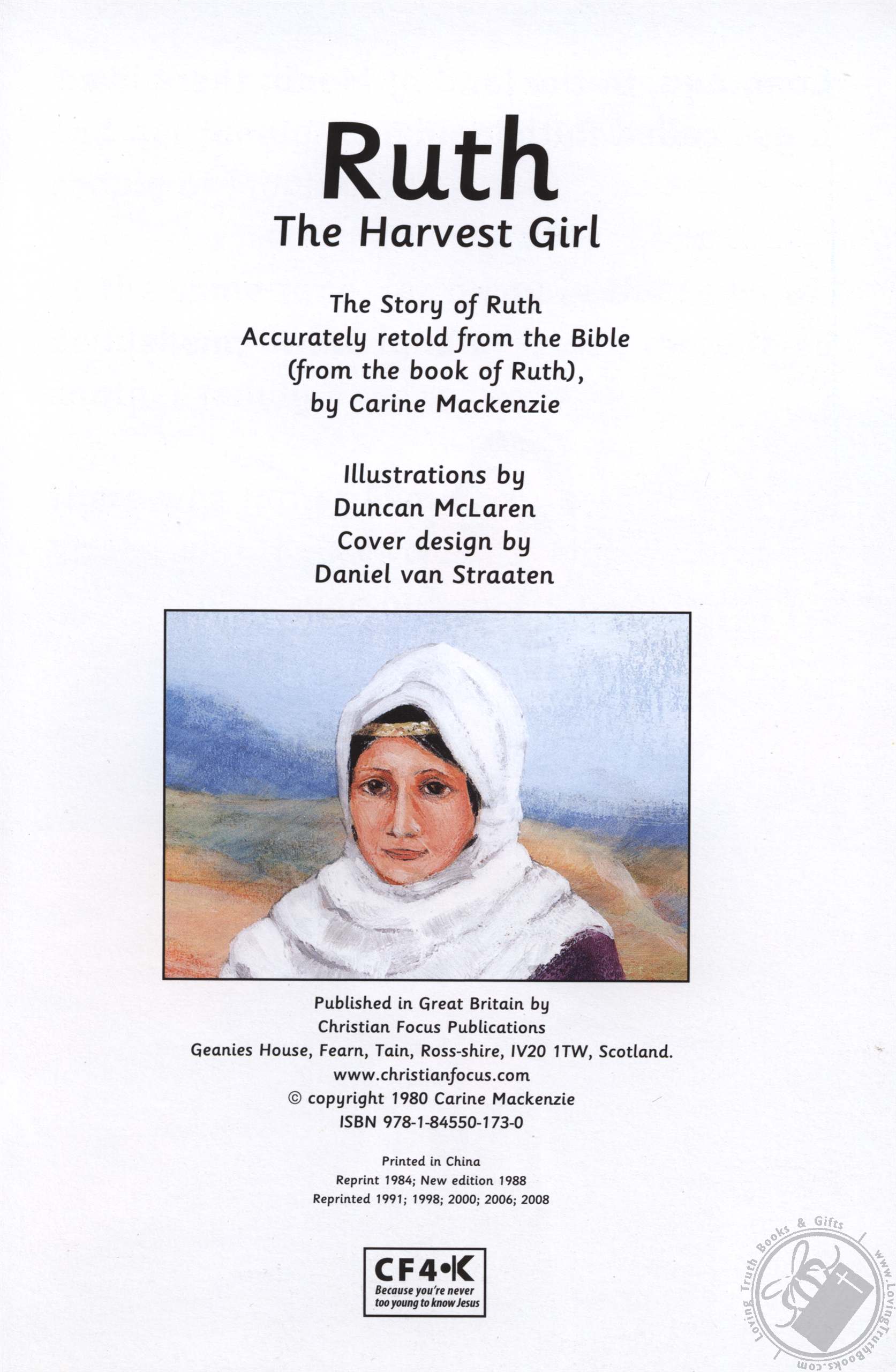 Ruth the Harvest Girl (A Bibletime Book) by Carine MacKenzie (Book ...