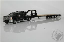 2018 Chevy 3500 HD Dually Black Cab with Black Flatbed and Gooseneck ...