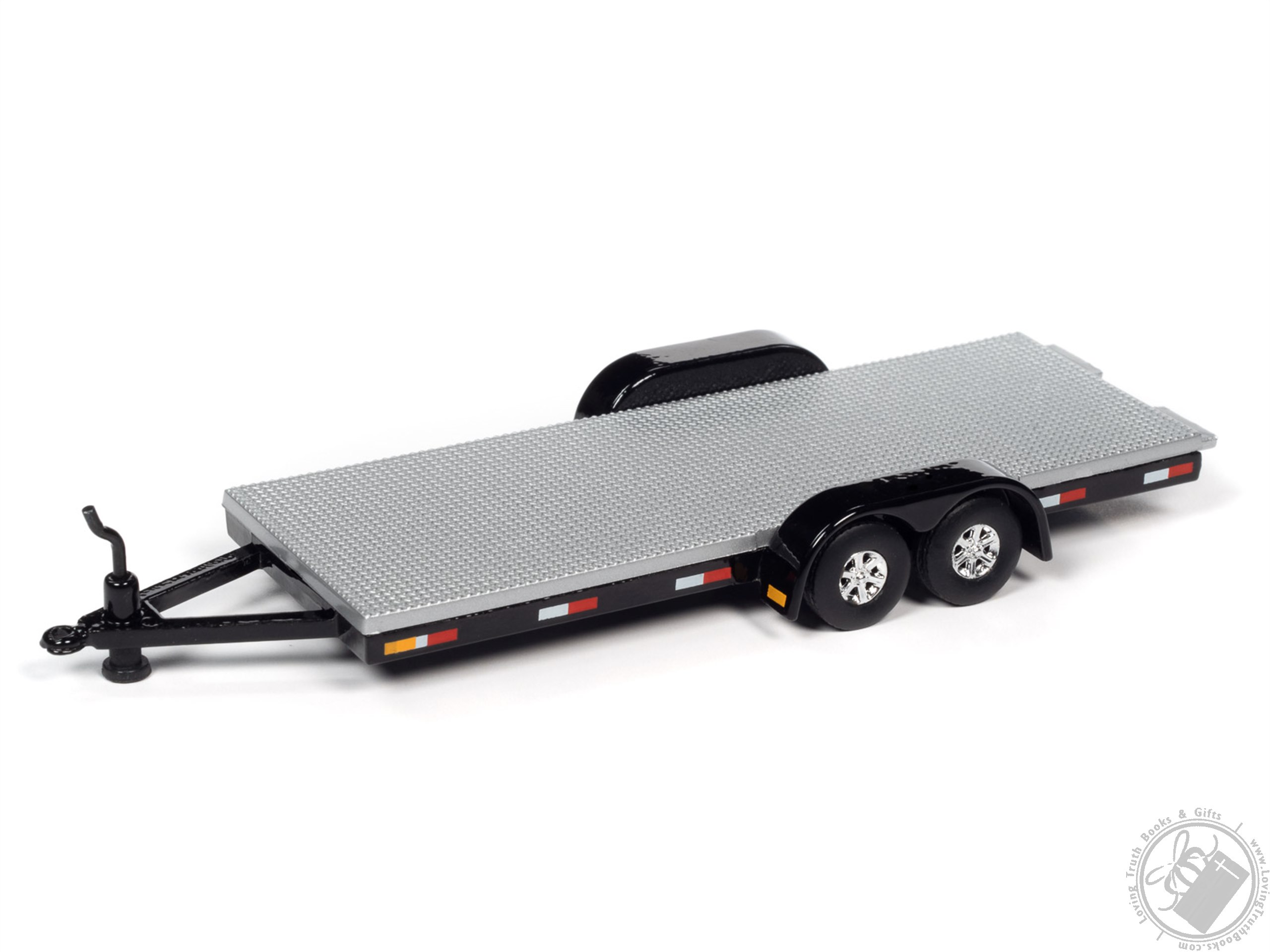 Auto World Silver Flatbed Trailer with Removable Ramps for 1:64 Diecast ...