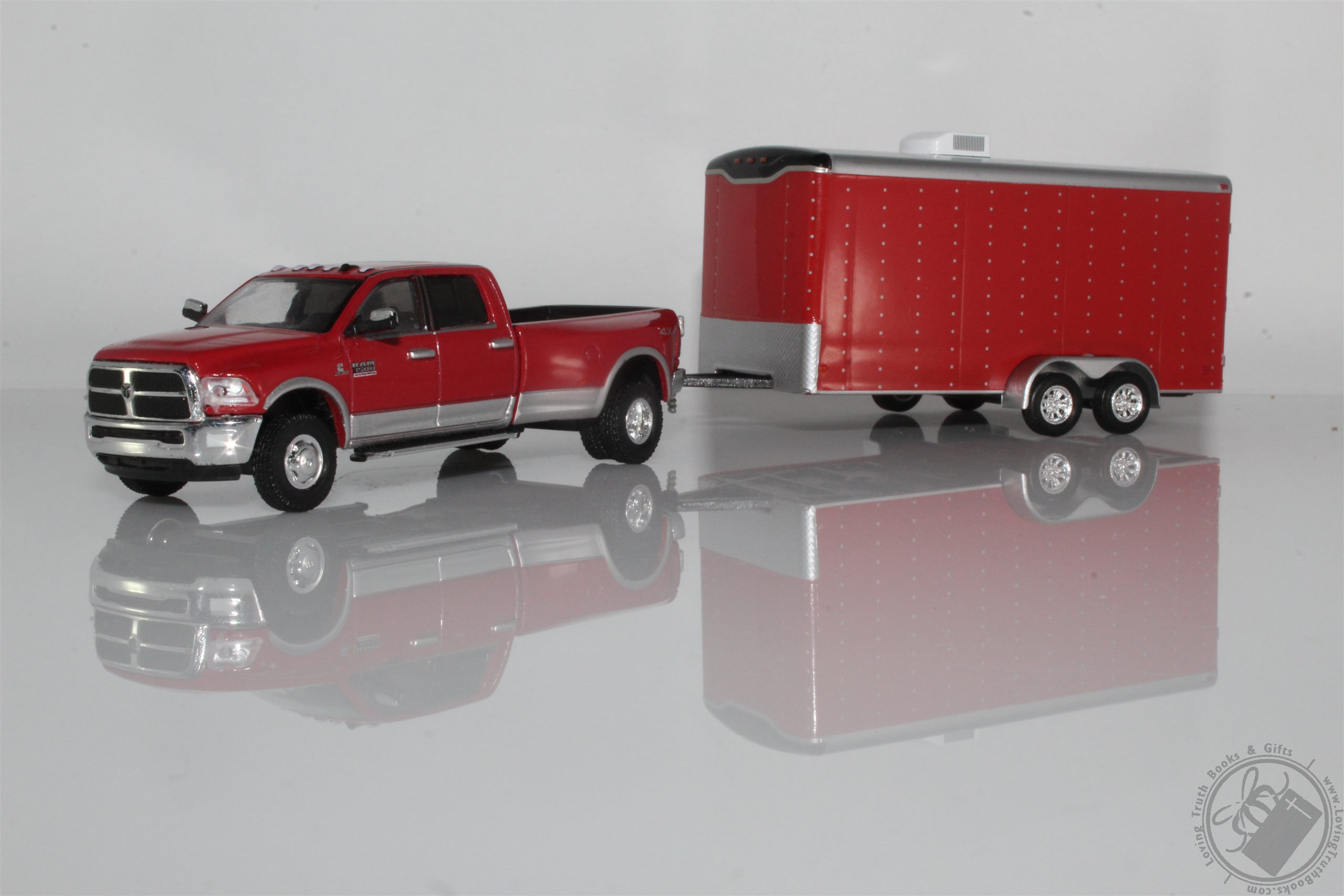 2018 Dodge Ram 3500 Dually Pickup Truck, With Red Enclosed Box Trailer ...