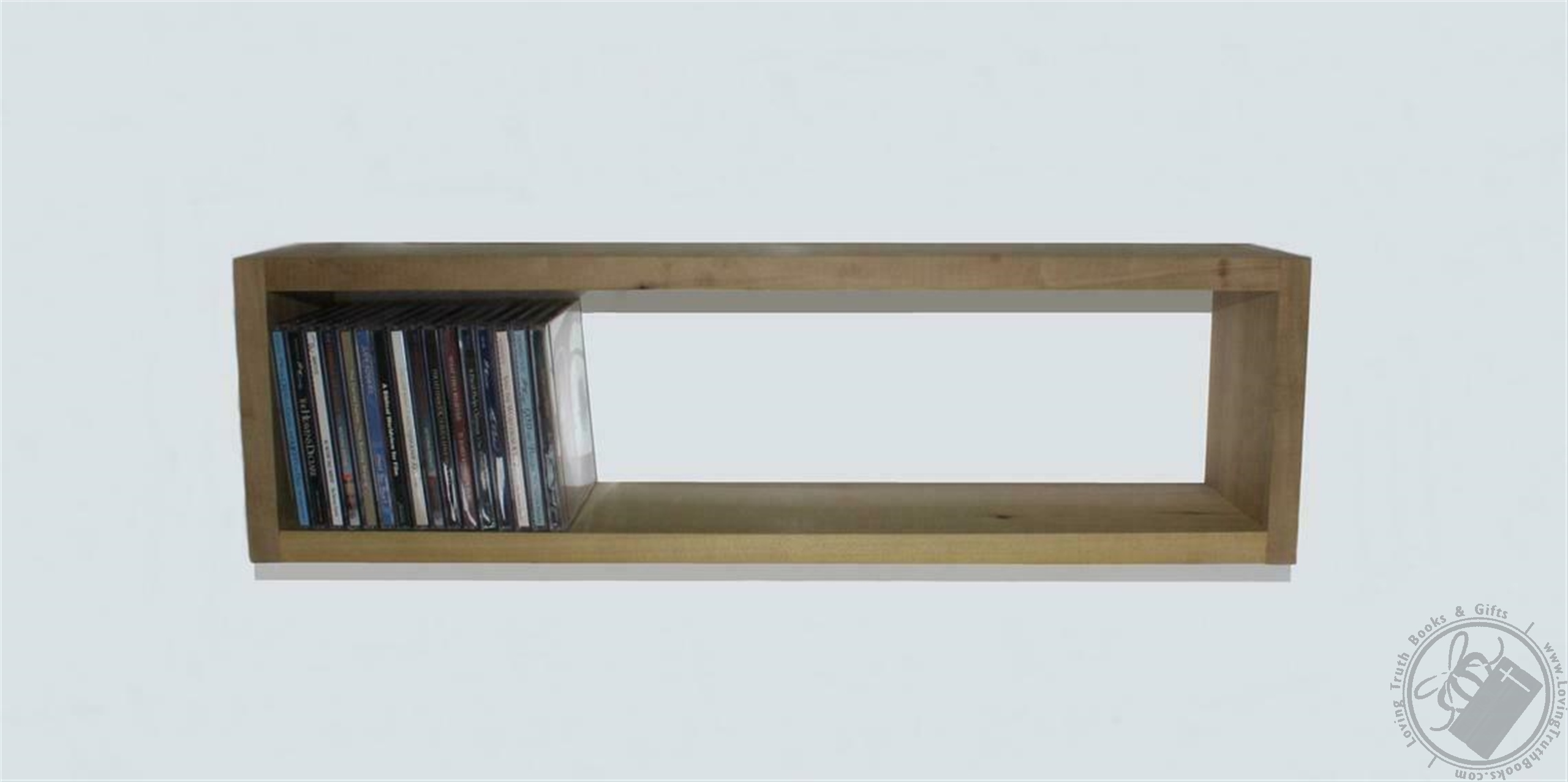 Solid Yellow Poplar Real Wood Floating Box Shelf, Rectangular CD Shelf ...
