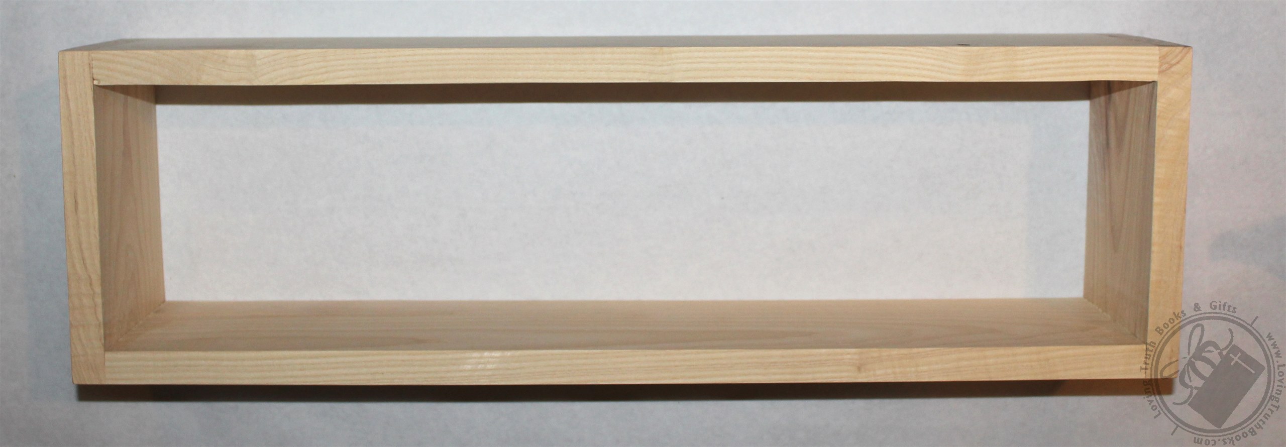 Solid White Ash Real Wood Floating Box Shelf, Rectangular CD Shelf ...