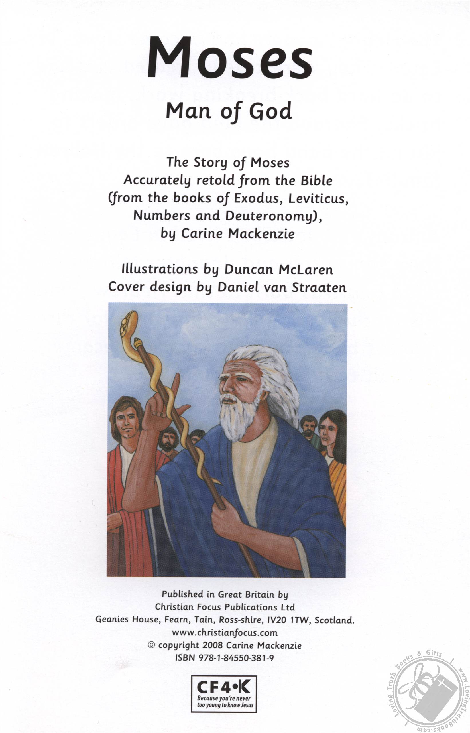 Moses Man of God (A Bibletime Book) by Carine MacKenzie (Book ...
