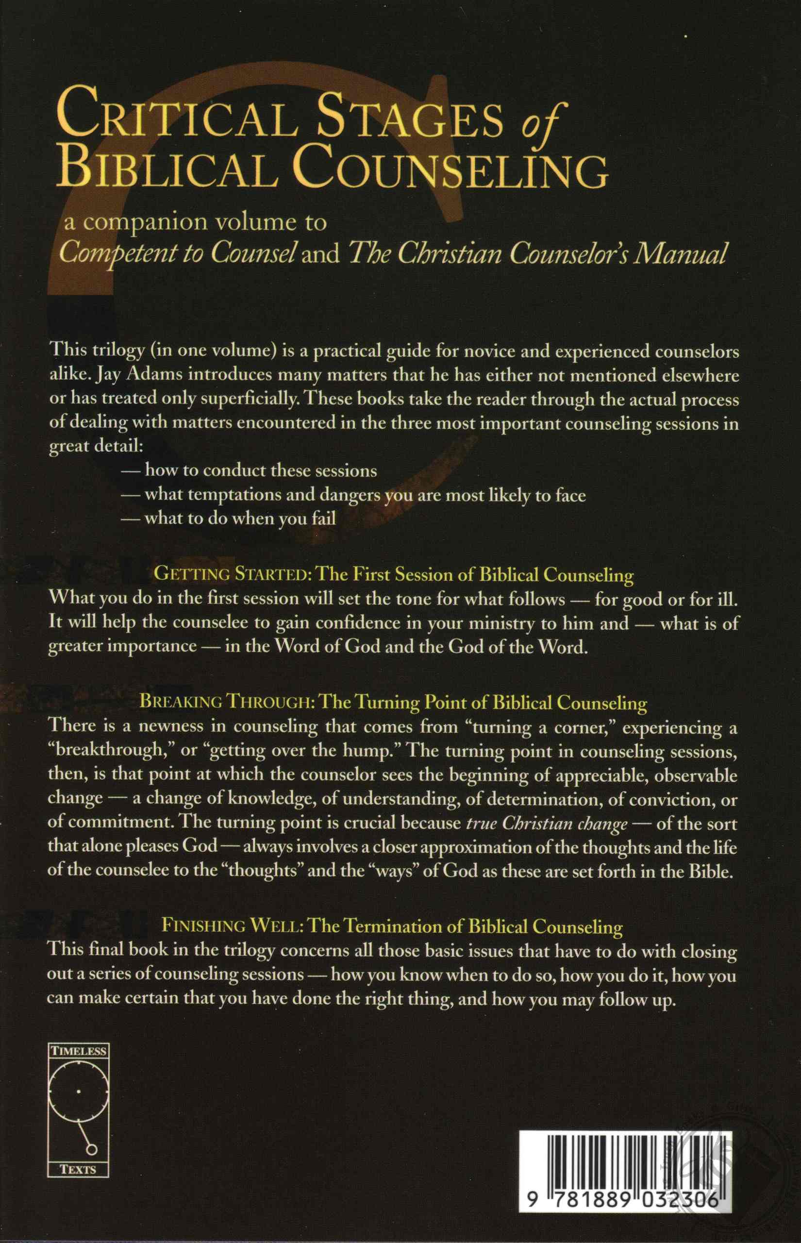 Critical Stages of Biblical Counseling by Jay E. Adams (Book ...