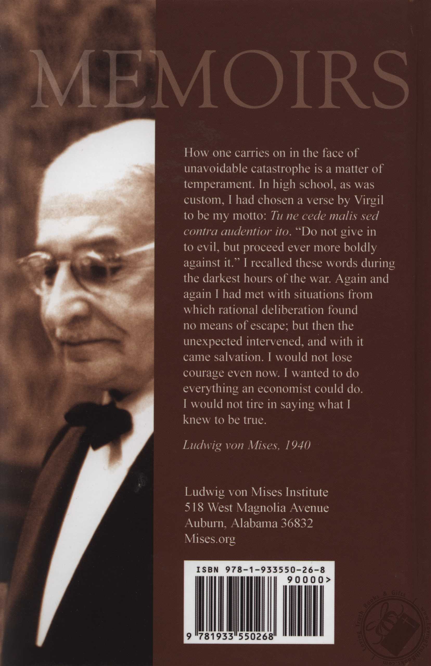 Memoirs: Ludwig von Mises by Ludwig von Mises (Book / Hardcover ...