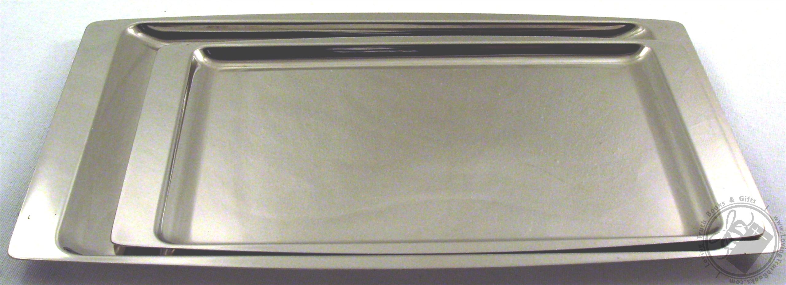 Set: Sm & Med Stainless Steel Rectangle Tray by Old World Cuisine ...